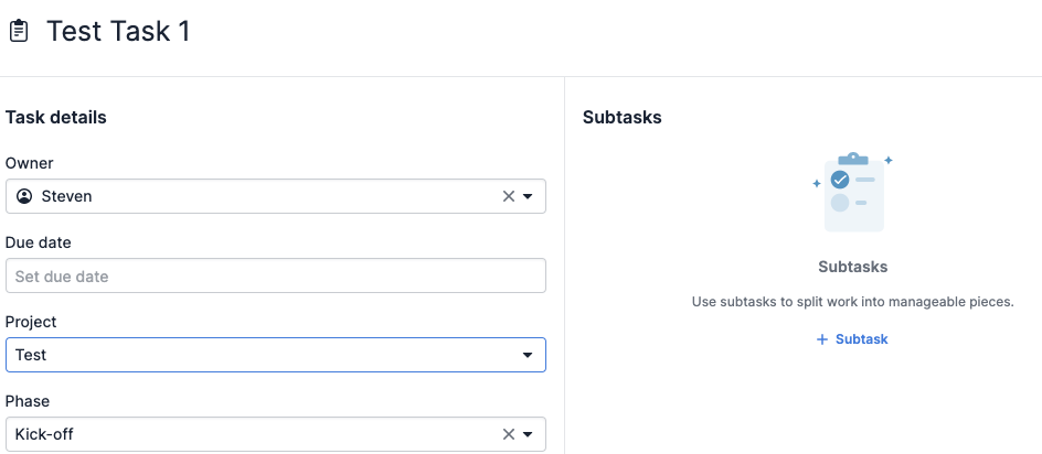 Projects: tasks and subtasks - Knowledge Base | Pipedrive